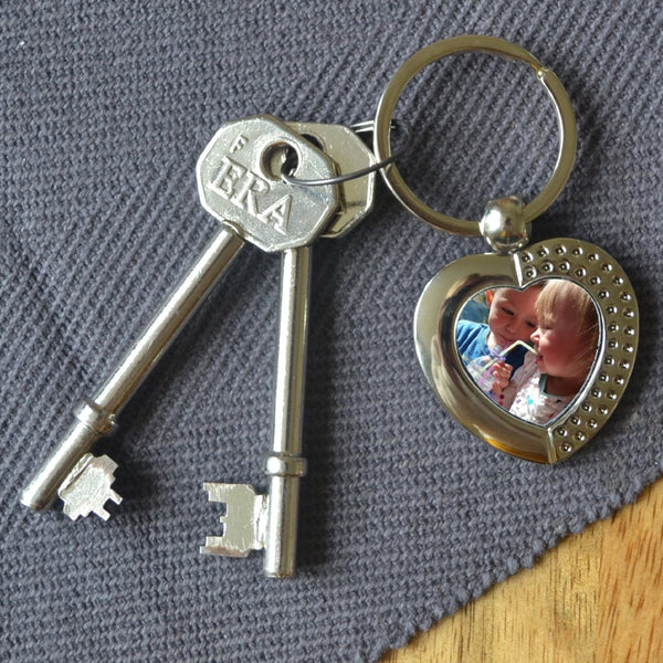 Personalised Metal Photo Heart Keyring – Personalised Keyrings