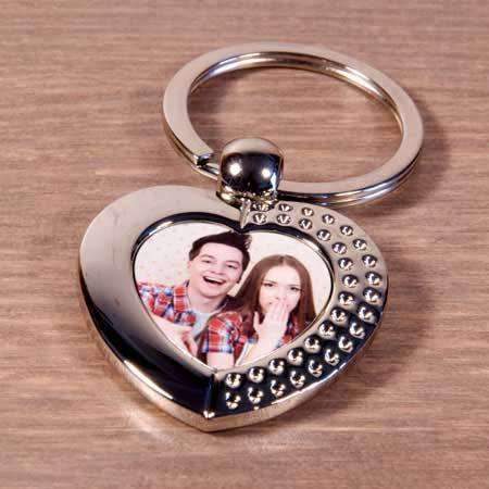 Personalised Metal Photo Heart Keyring – Personalised Keyrings